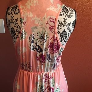 Dresses | Womens Racerback Style Maxi Floral Dress Pinkl | Poshmark